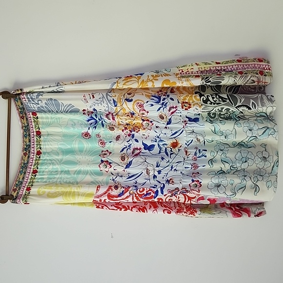 Johnny Was | Skirts | Johnny Was Colorful Floral Parchwork Tiered Maxi ...